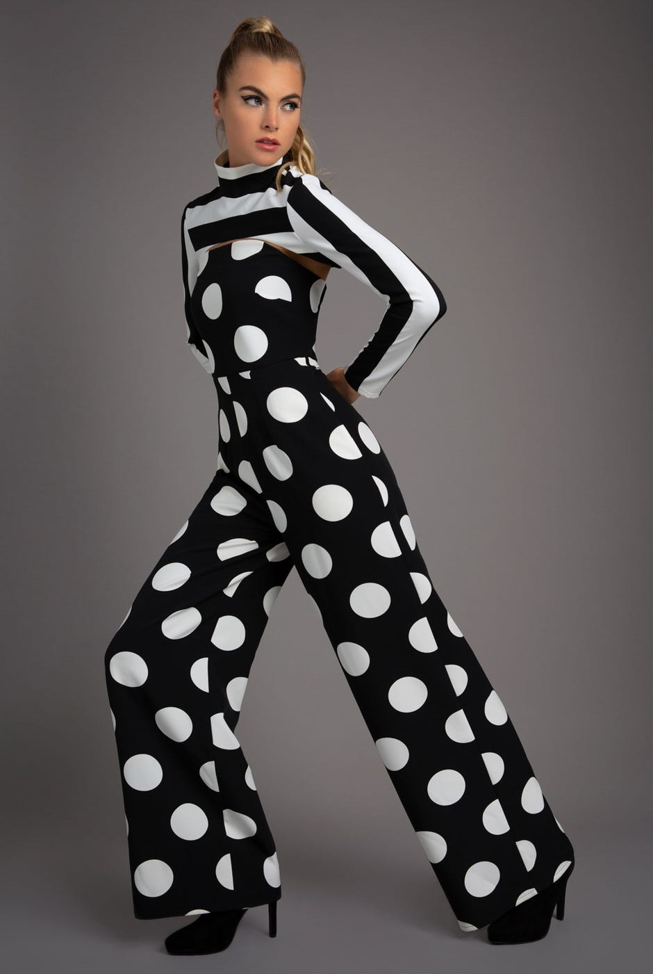 High neck striped bolero - Martha Debayle